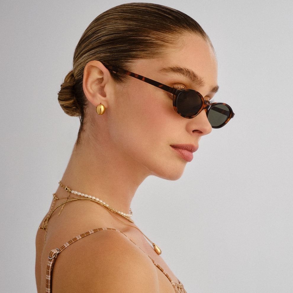 Earthshine Dark Tort Female Oval Sunglasses | Aire – AIRE US